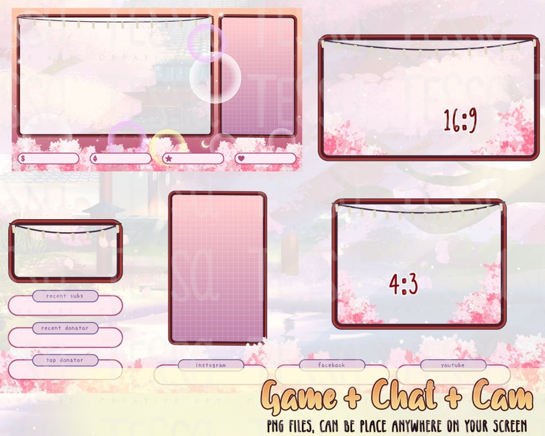 Animated Pink Sakura Japanese Temple Twitch Package: Twitch - Etsy