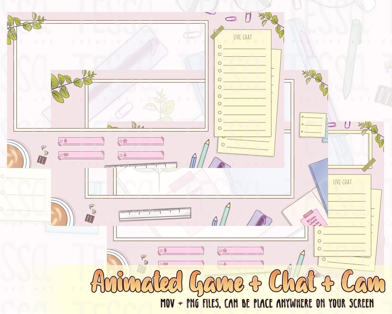 Animated Lofi Study My Desk Cute Twitch Overlay Package for - Etsy