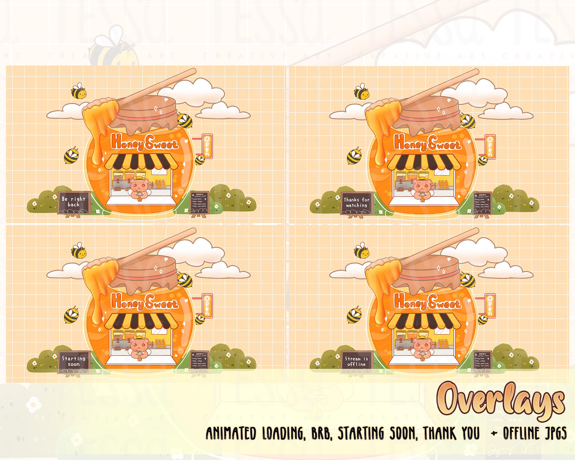 Animated Honey Bee Twitch Package for Streamer to Stream Pack: - Etsy