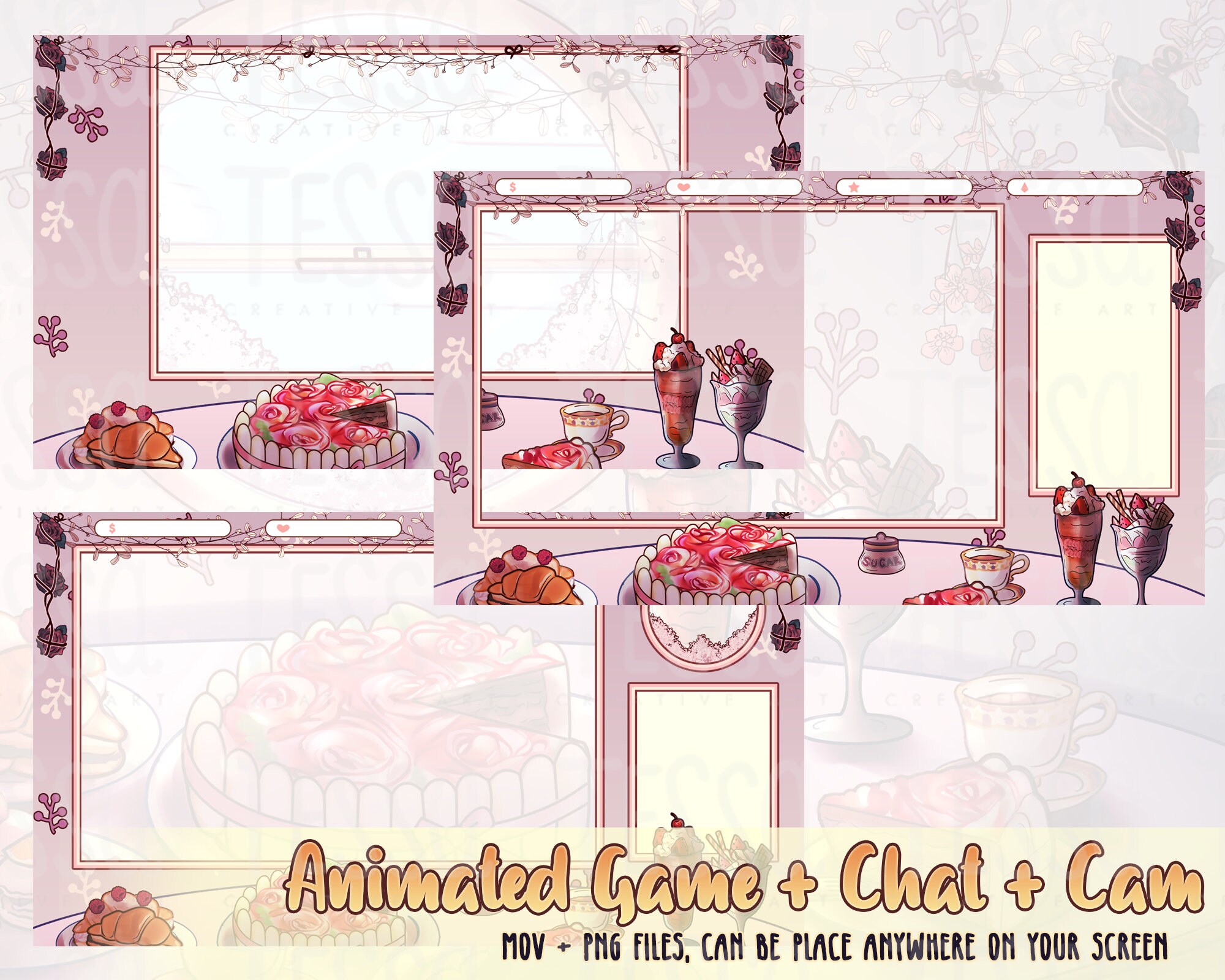 Animated Cute Dessert Food Twitch Package for Streamer to - Etsy