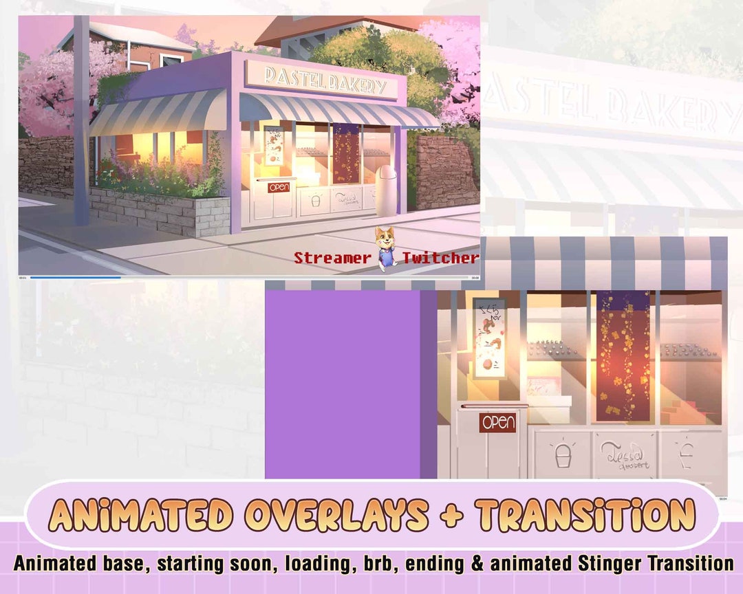 Animated Pink Pastel Bakery Cafe Twitch, Youtube Facebook Stream and ...