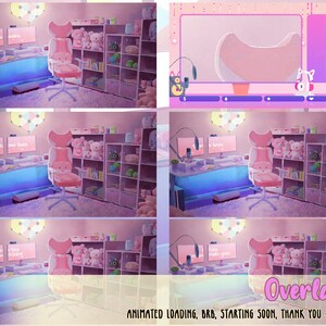 Animated Pink Streaming Room Twitch Package, Camera Twitch Overlay ...