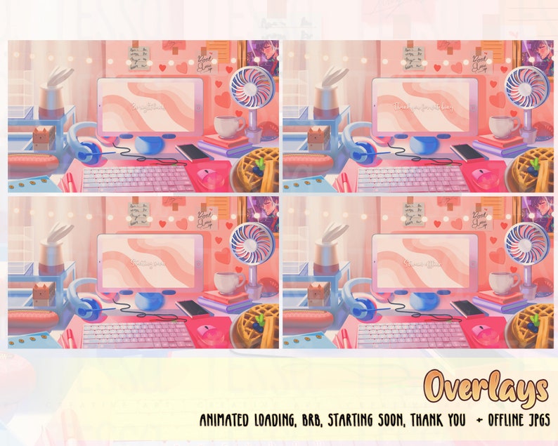 Animated Pink Tablet Screen Setup Twitch Overlay Brb Ending - Etsy