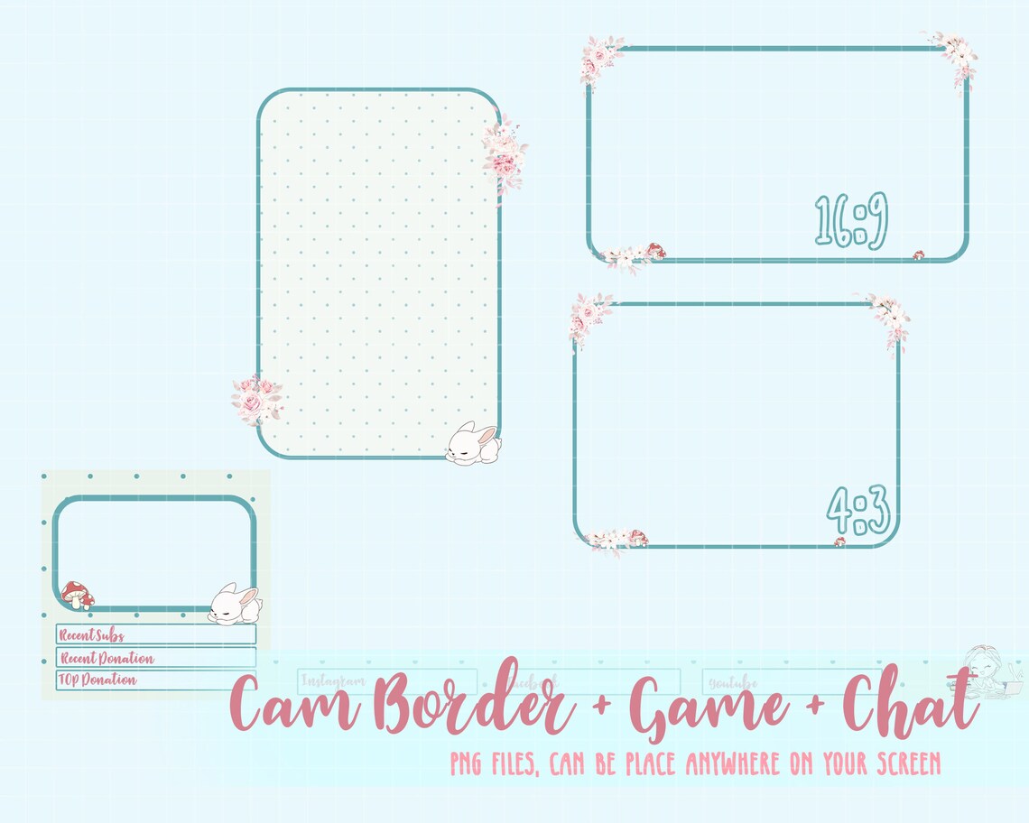 Sweet Chibi Girl Twitch Package Cute Twitch Overlay Chibi - Etsy