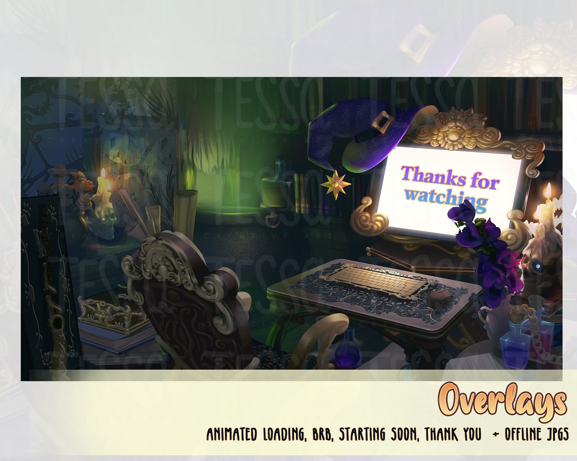 Animated Wizard Magic Witch Package Twitch Overlay Panels - Etsy