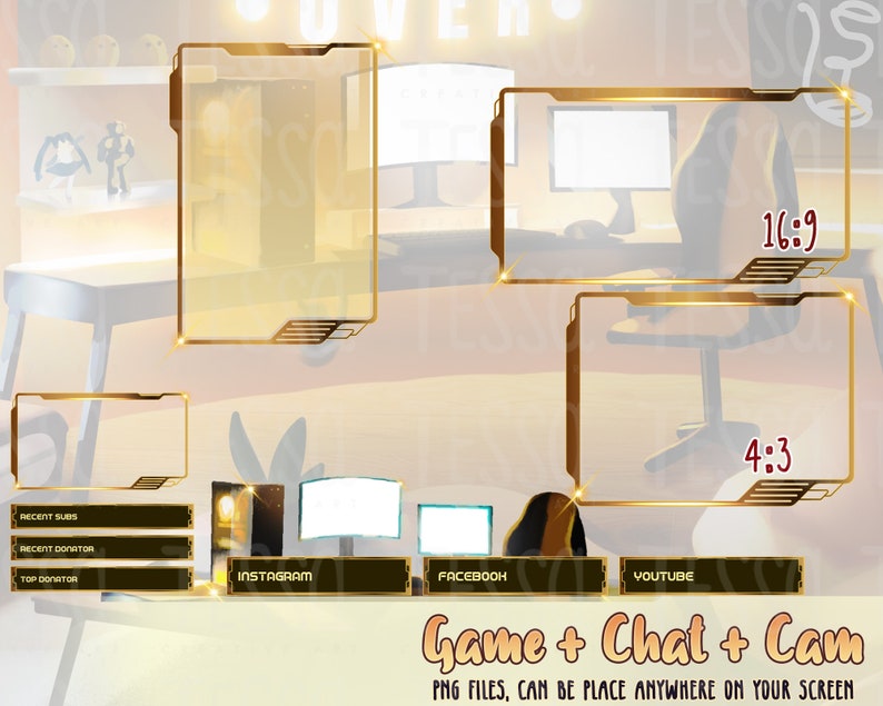 Animated Gold Gaming Room Setup Twitch Package Cam Twitch - Etsy Animated Gold Gaming Room Setup Twitch Package Cam Twitch - Etsy