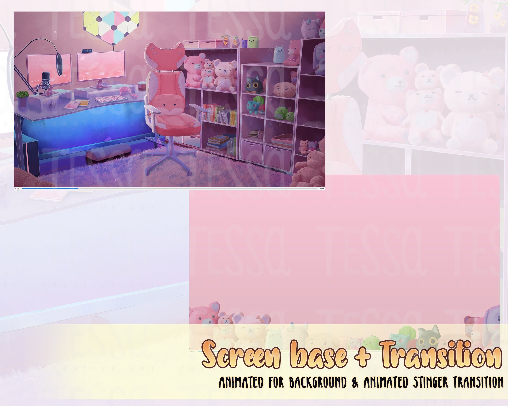 Digital Drawing & Illustration transition panels animated cute pink ...