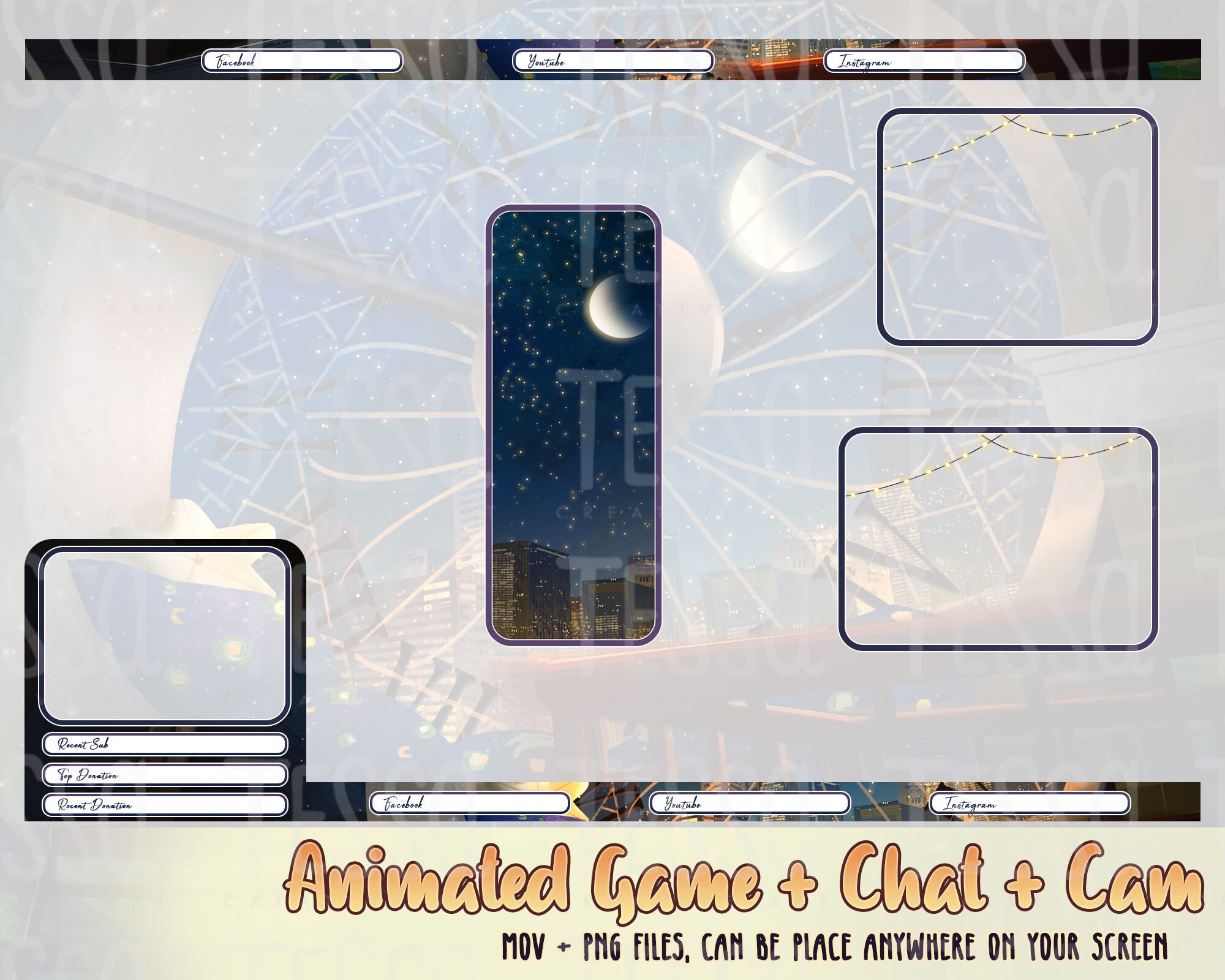 Animated Cute Clock Bedroom Twitch Package for Streamer to - Etsy