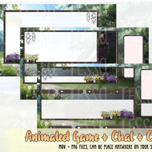 Animated Cute Spring Flower Cart Full Twitch Package for Streamer to ...