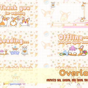 Puppy Dog Corgi Twitch Package, Kawaii Twitch Overlay, Twitch Panels ...
