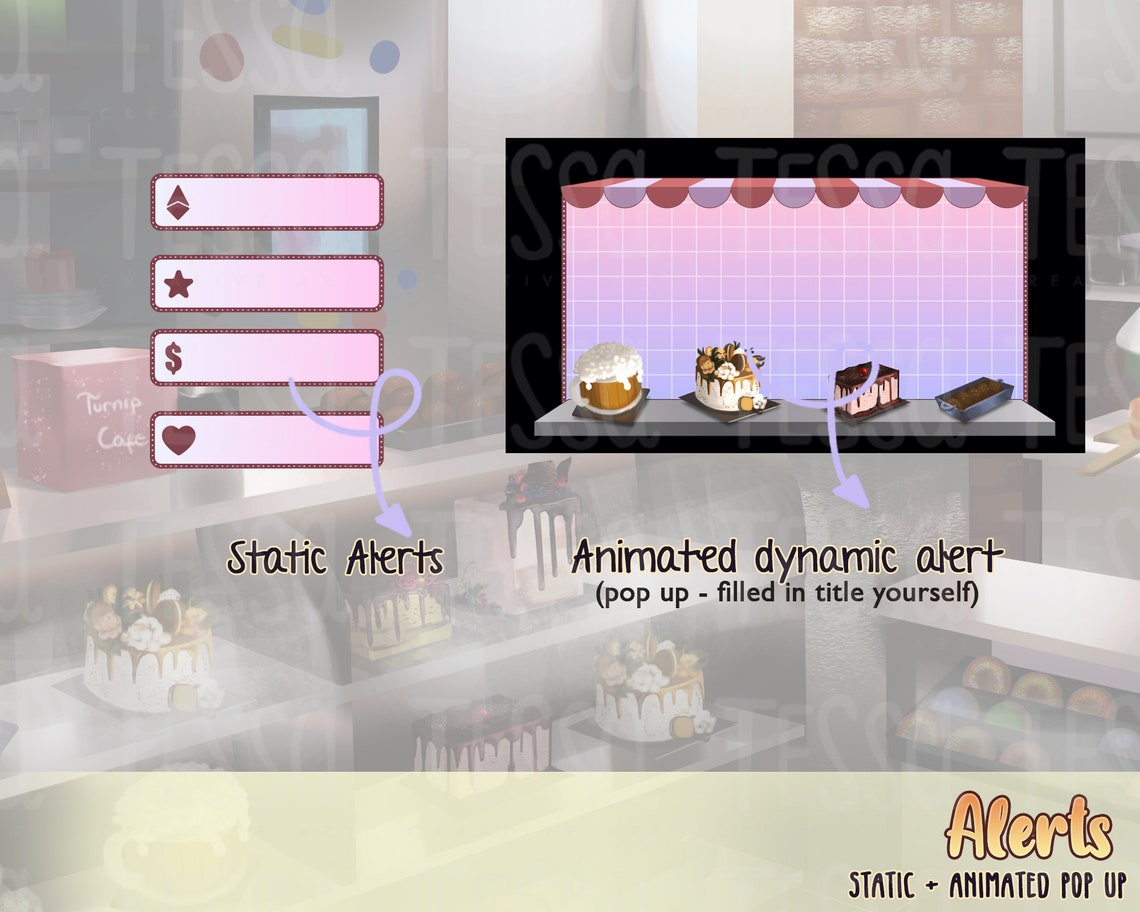 Animated Cake Shop Twitch Package: Cam Twitch Overlays - Etsy