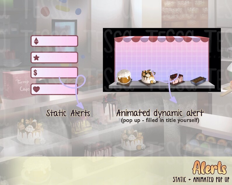Animated Cake Shop Twitch Package: Cam Twitch Overlays - Etsy