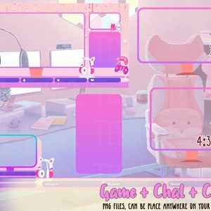 Animated Pink Streaming Room Twitch Package, Camera Twitch Overlay ...
