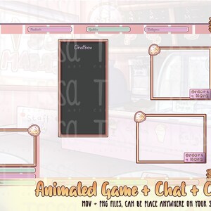 Animated Cute Kawaii Cozy Ice Cream Cafe Twitch Package for Youtube ...