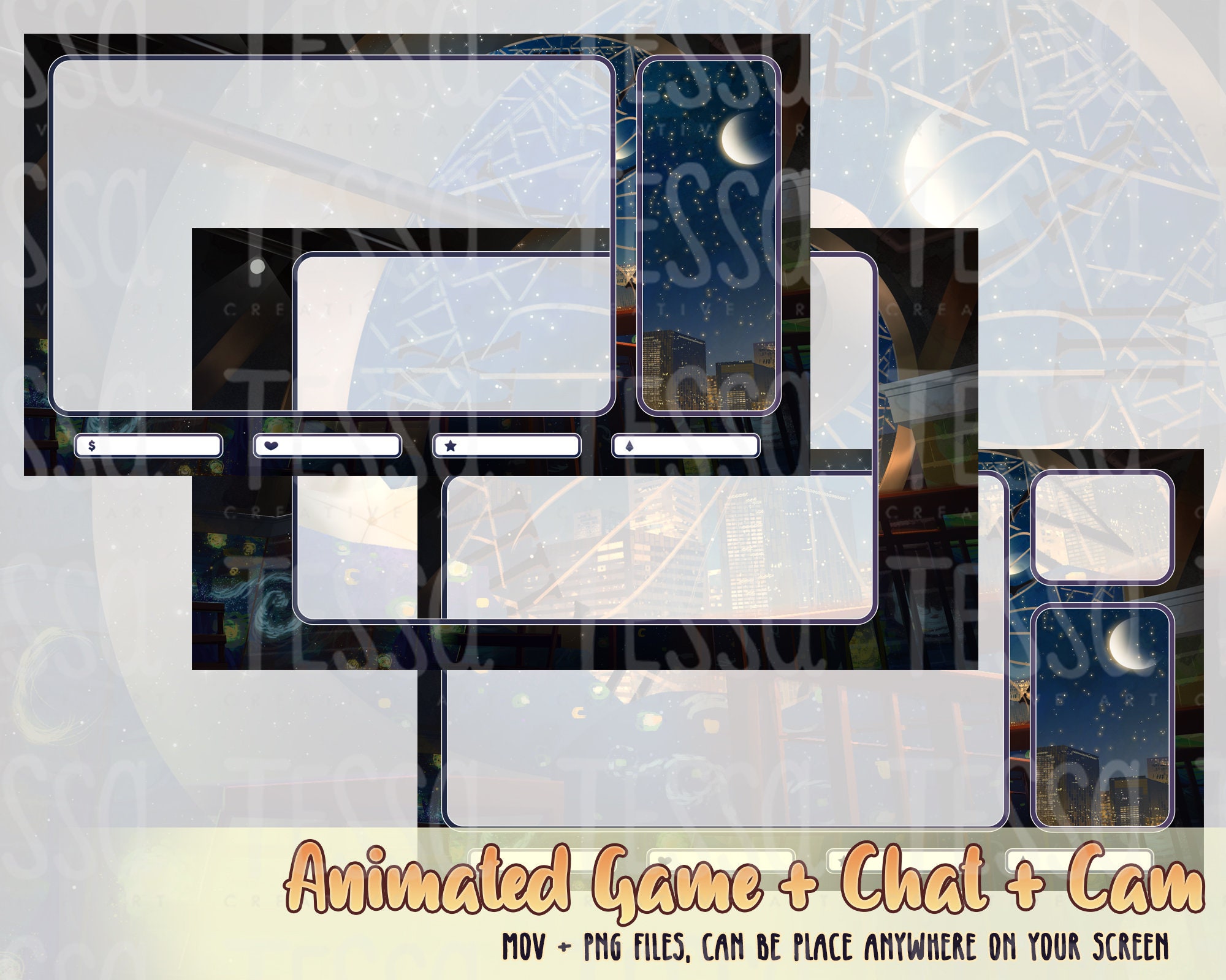 Animated Cute Clock Bedroom Twitch Package for Streamer to - Etsy