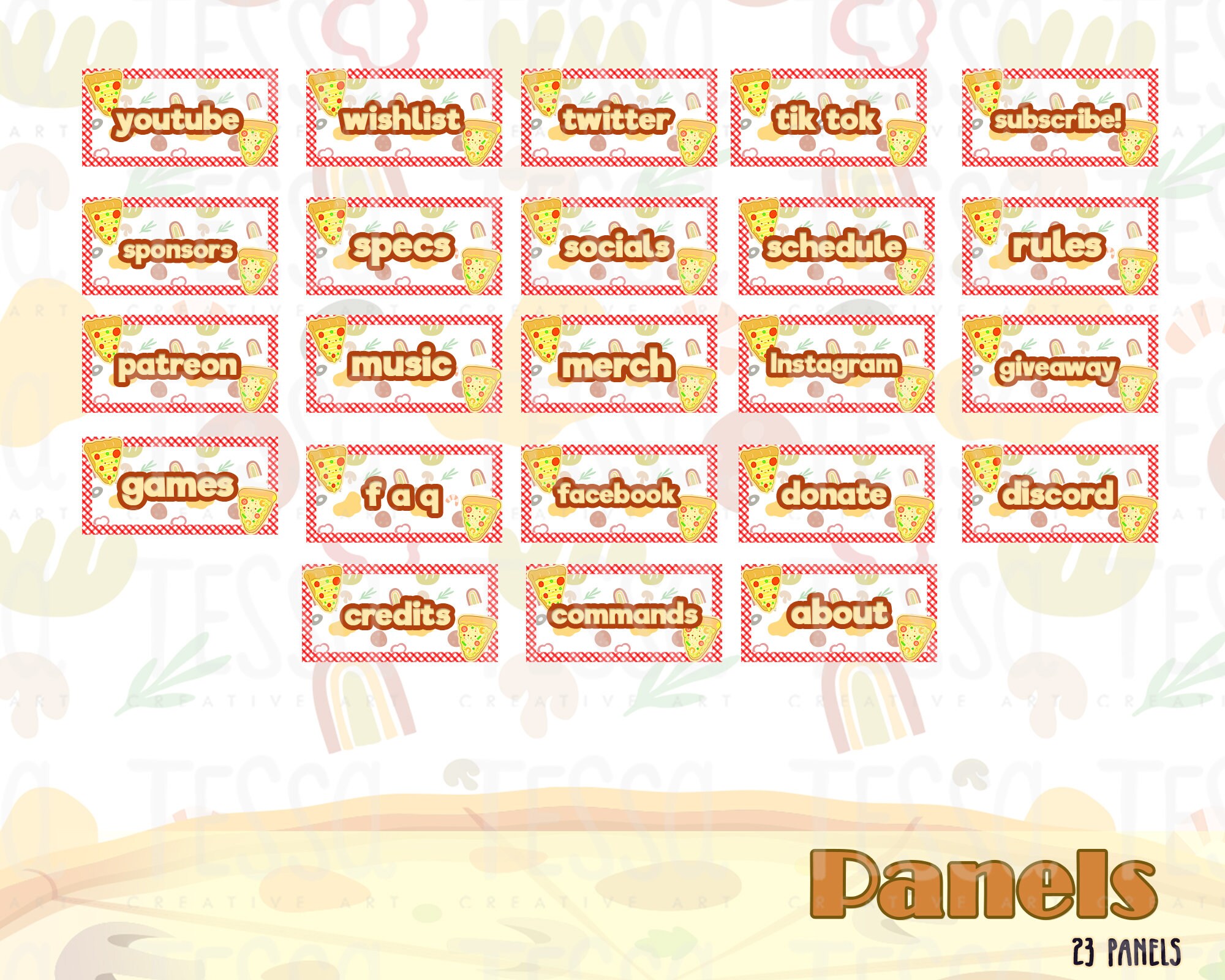 Animated Pizza Twitch Package Cute Twitch Overlay Pizza - Etsy
