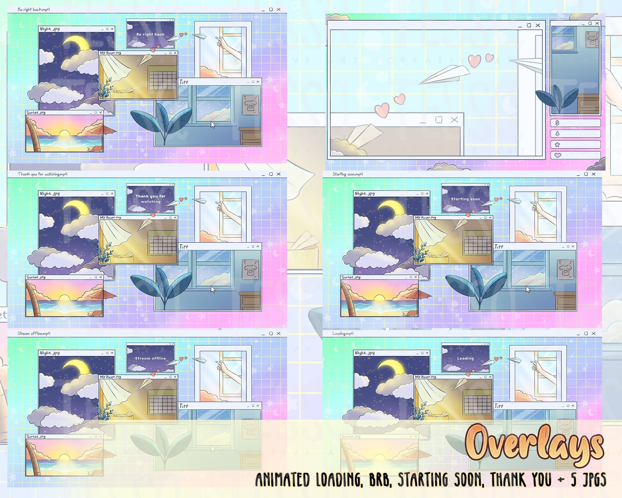 Animated Paper Plane Desktop Twitch Package: Cute Overlays - Etsy