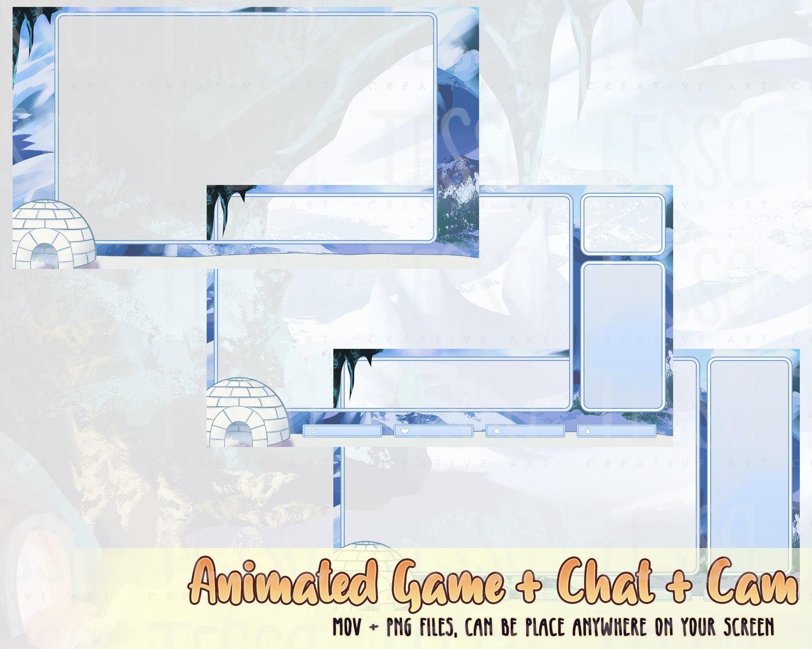 Animated Snow Ice Igloo Frozen Twitch Package Cozy Twitch - Etsy