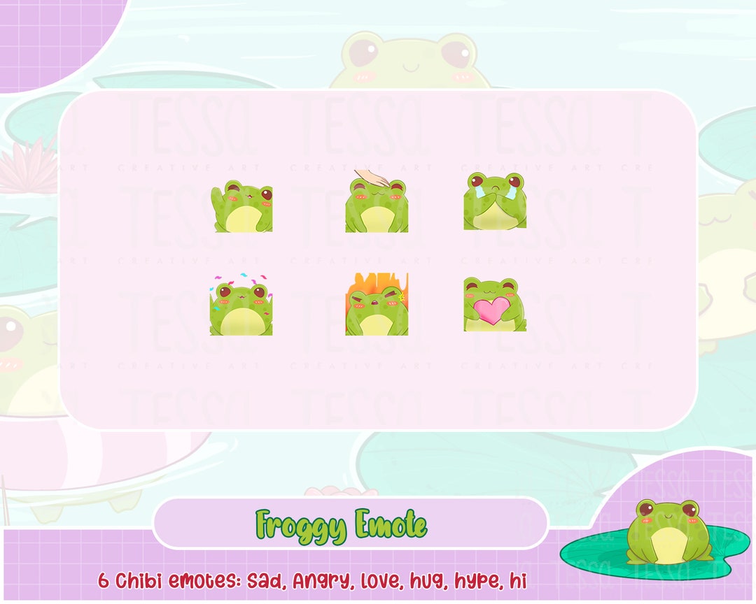 Froggy Twitch Emotes, Cute Twitch Emote, Discord, Hi, Sad, Angry, Hype ...