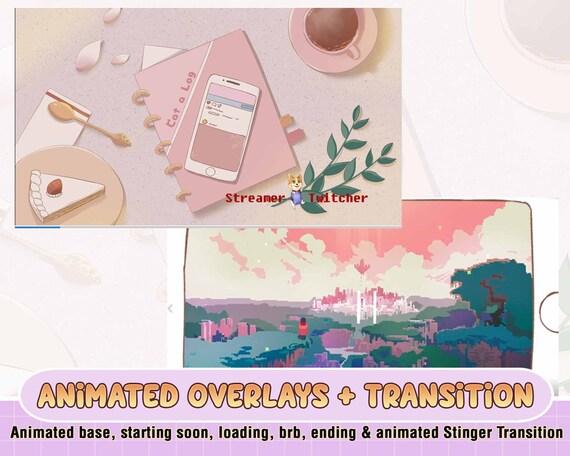 Animated Cozy Tea and Cake Time Study Cute Twitch Overlays - Etsy