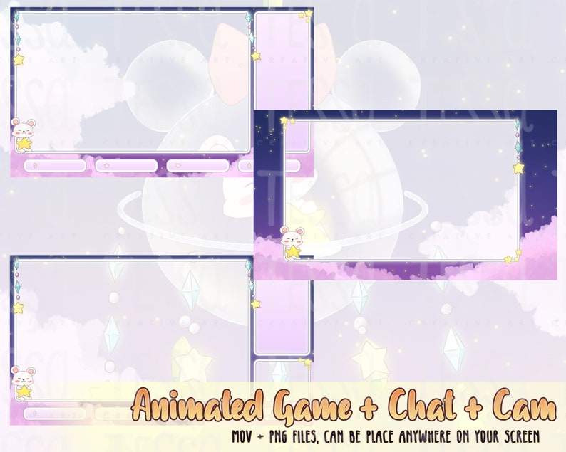 Animated Little White Mouse Twitch Package Kawaii Twitch Cam | Etsy