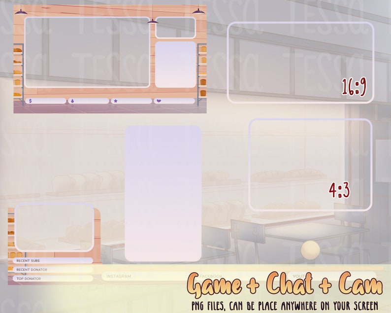 Animated Café Bakery Twitch Package: Kawaii Twitch Overlays - Etsy