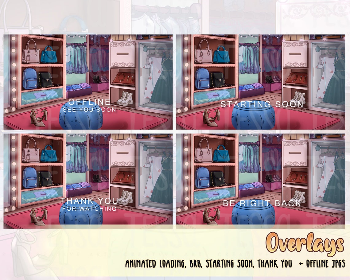 Animated Walk-in Closet Dress Twitch Package: Twitch Cam - Etsy Canada