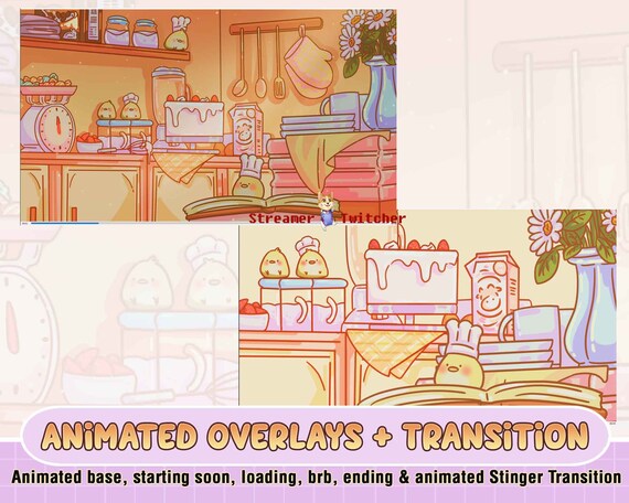 Animated Baking Cute Yellow Bake Twitch Overlays Base - Etsy Australia