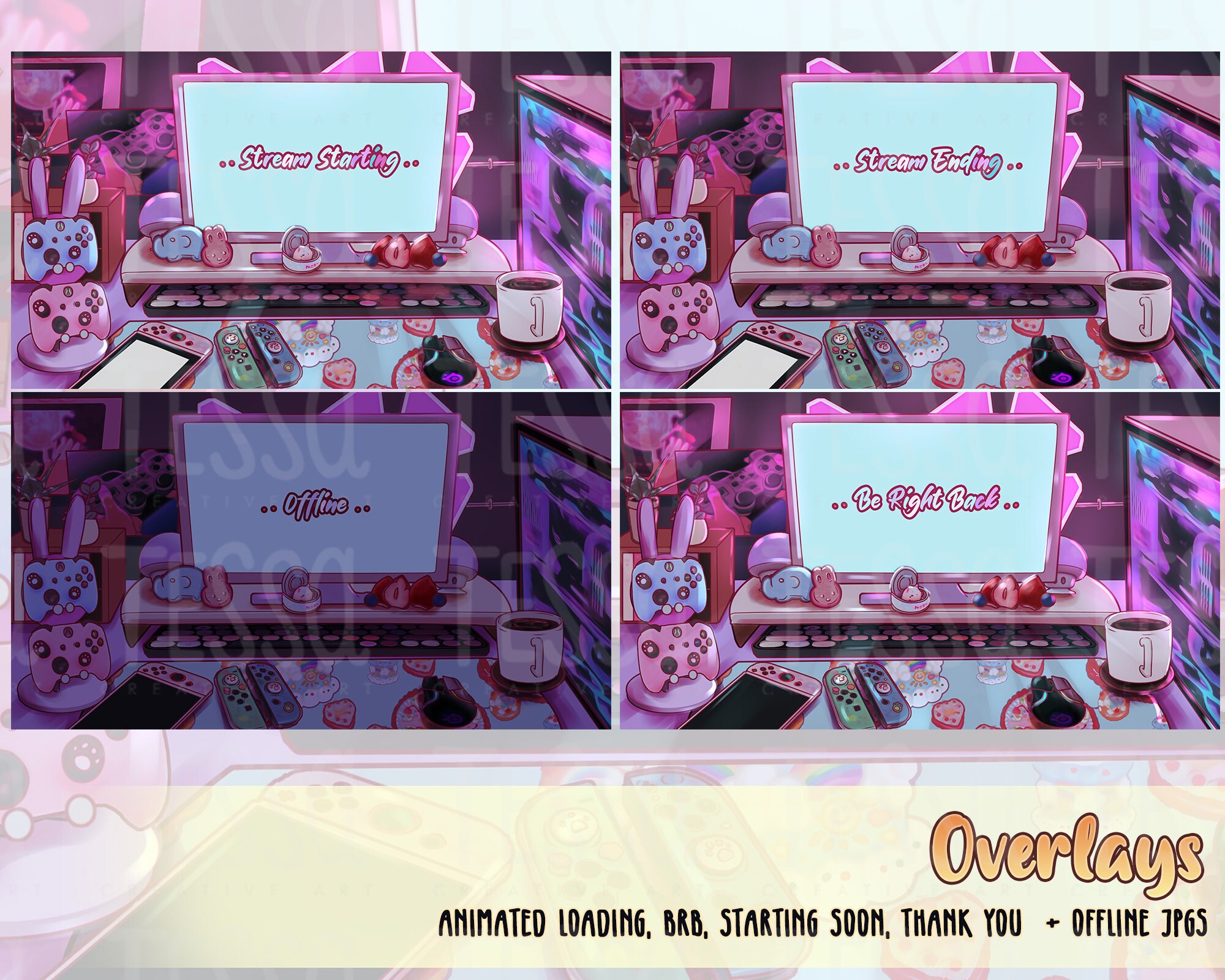 Animated Pinky Bunny Setup Twitch Package Cute Twitch - Etsy