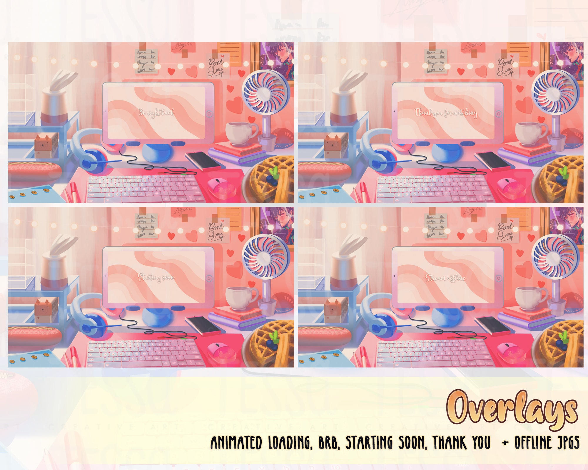 Animated Pink Tablet Live Vtuber Twitch Package Cute Twitch - Etsy Canada