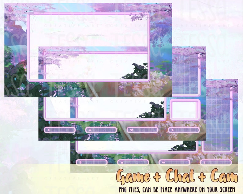 Animated Sakura River Twitch Stream Overlays Package Kit: - Etsy