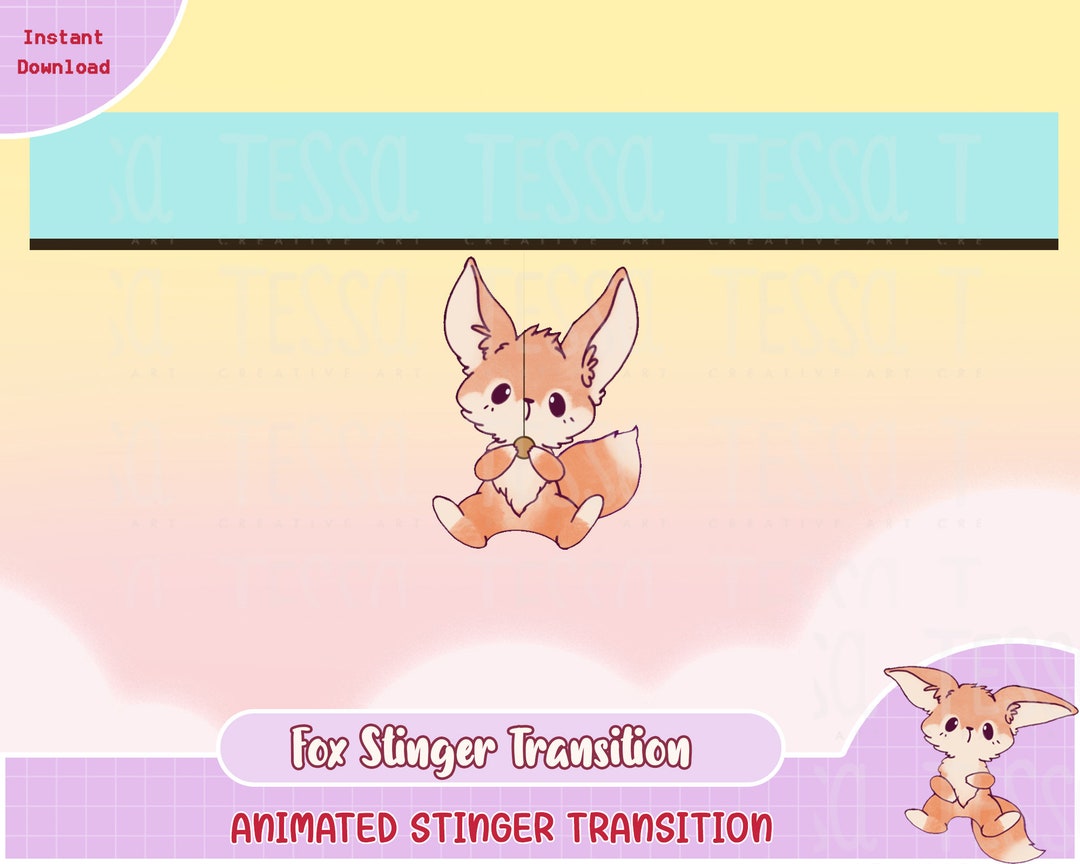 Animated Cute Fennel Baby Fox Twitch Transition Scene, Animate Kitsune ...