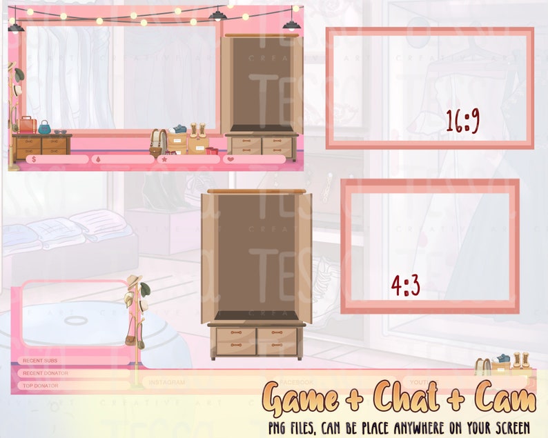 Animated Walk-in Closet Dress Twitch Package: Twitch Cam - Etsy Canada