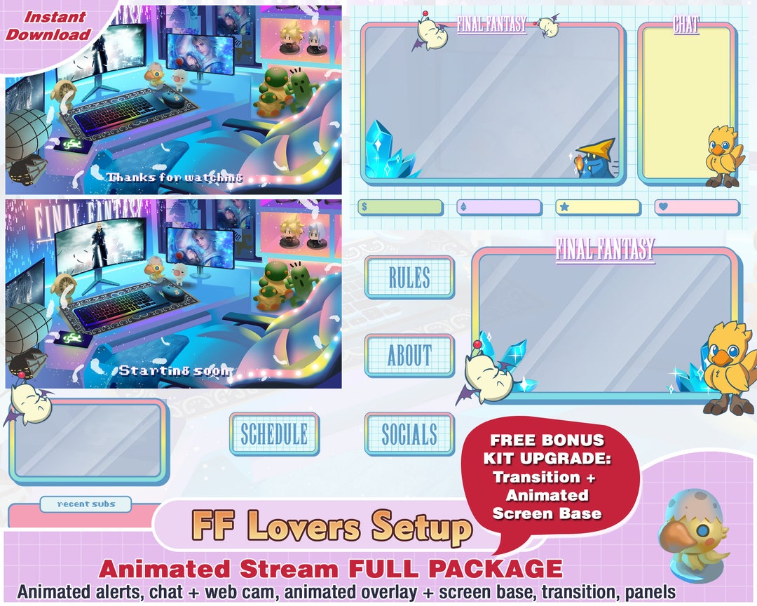 Animated Ff Lovers Setup Pc Final Twitch Package, Face Cam Twitch ...