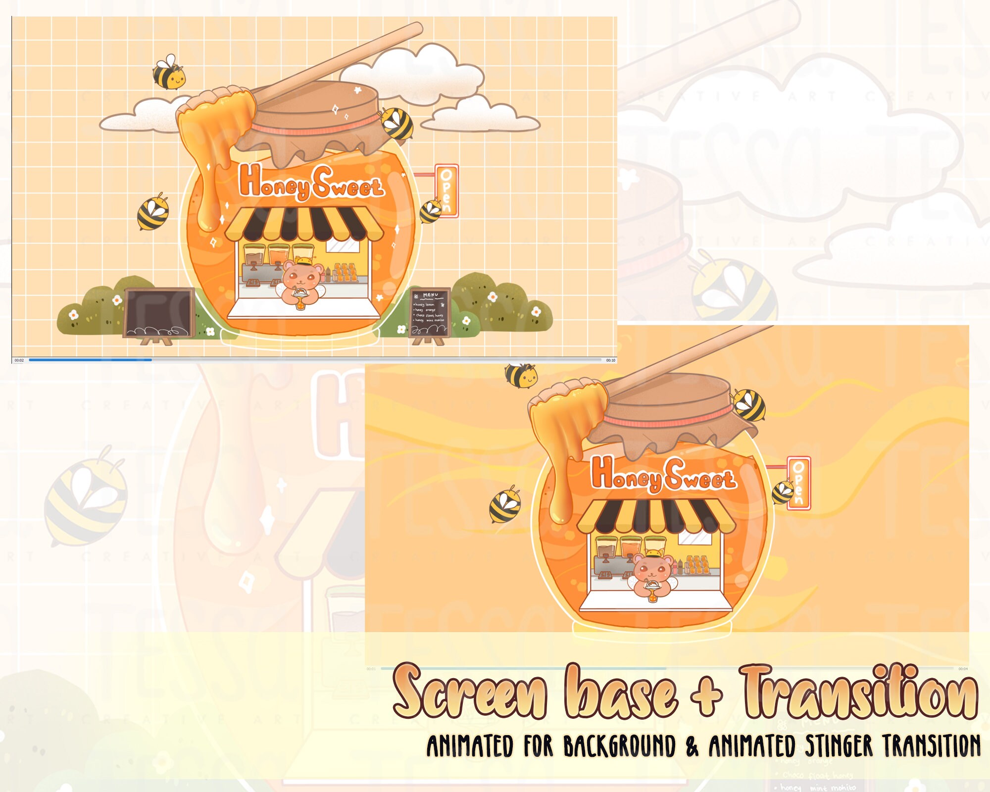 Animated Honey Bee Twitch Package for Streamer to Stream Pack: - Etsy