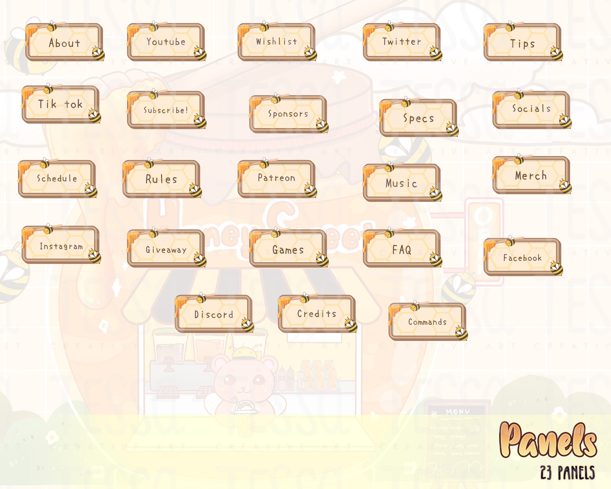 Animated Honey Bee Twitch Package for Streamer to Stream Pack: - Etsy