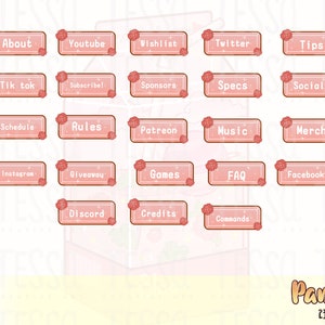 Animated Cute Kawaii Pink Bloom Flower Twitch Package for Streamer to ...