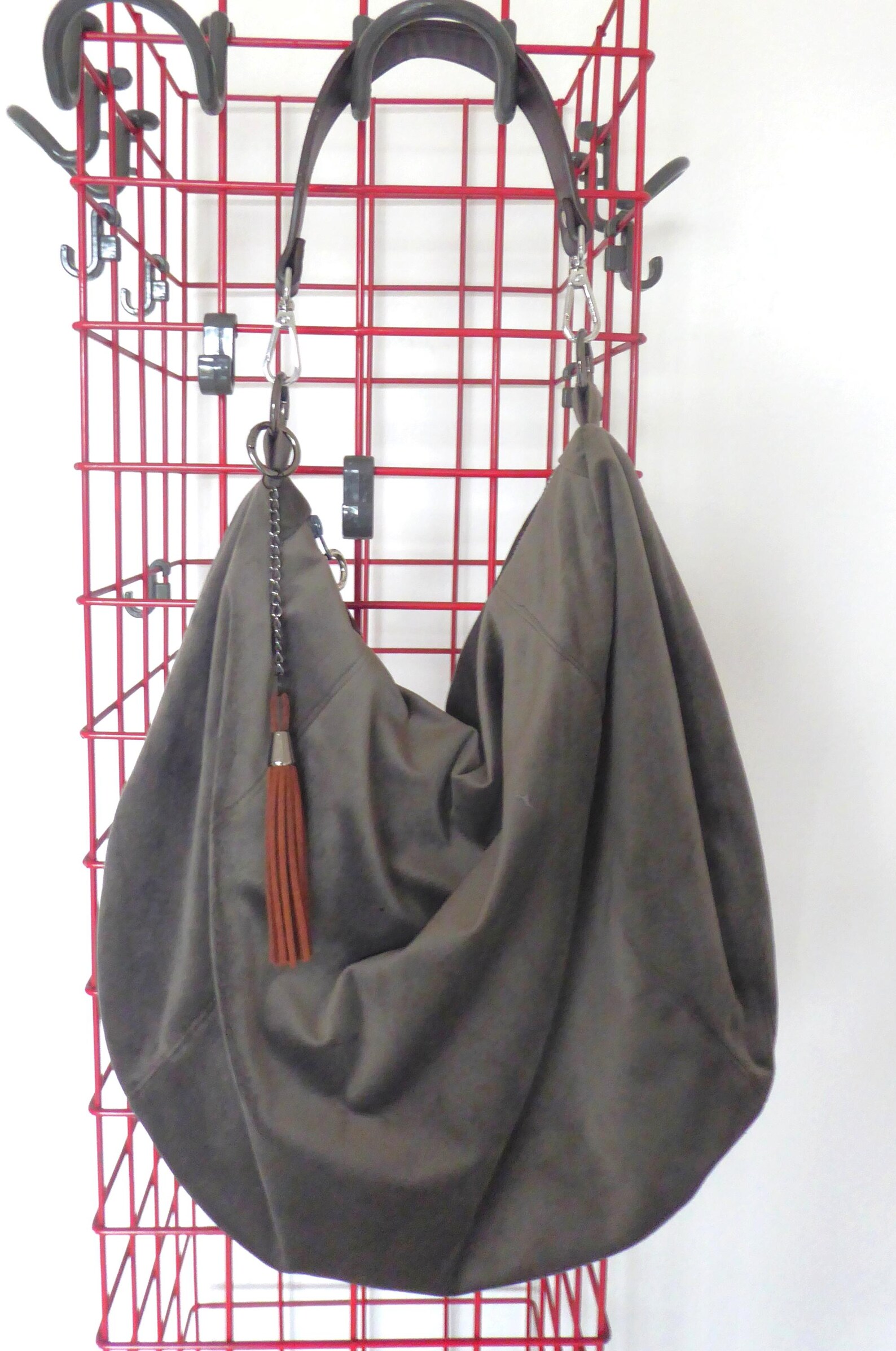 Large Velvet Hobo Bag/short Strap Plus Adjustable Velvet Strap/dark ...