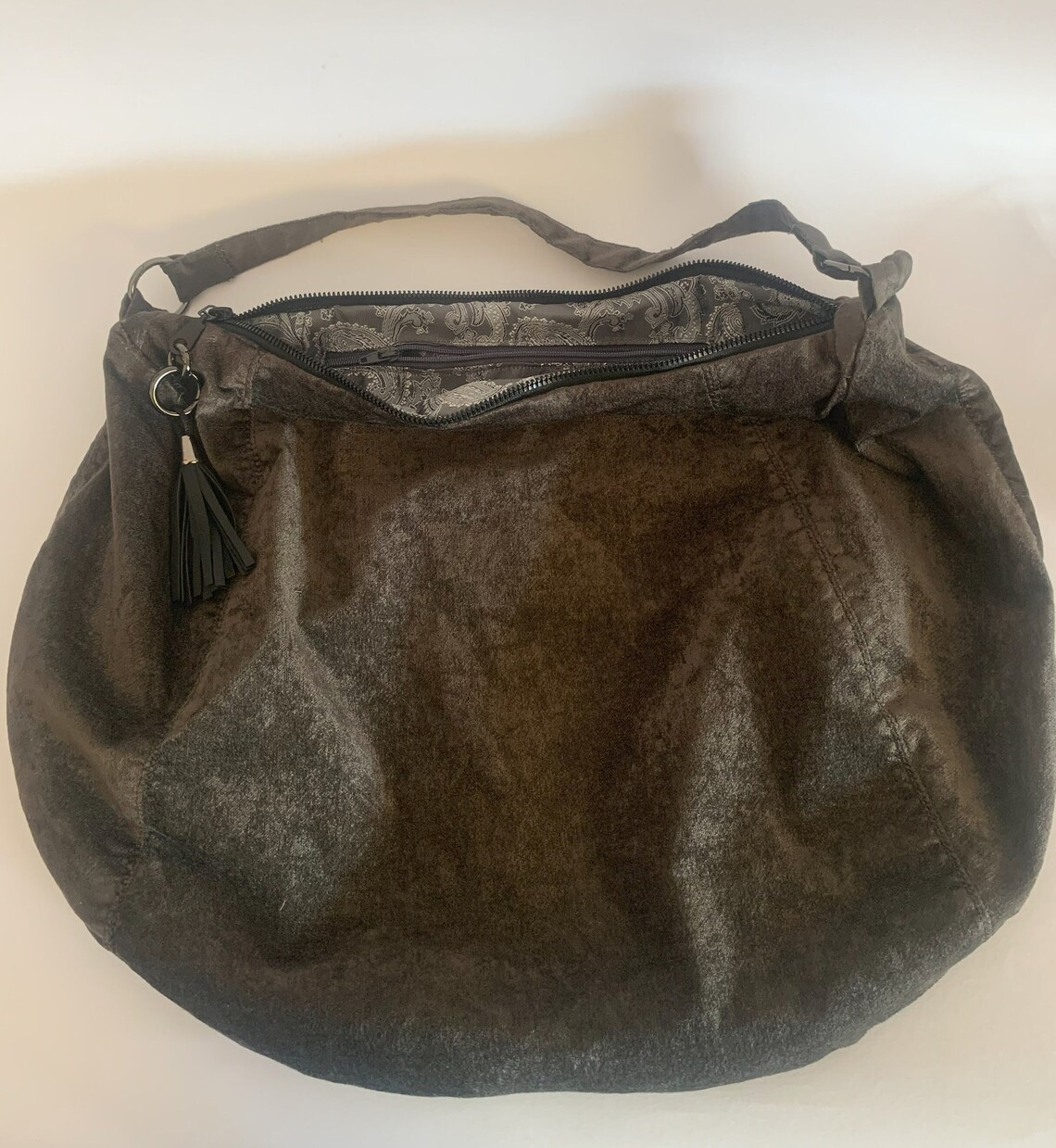 Large Velvet Hobo Bag//short Strap Shoulder Bag/ Lightweight Sleek Soft ...