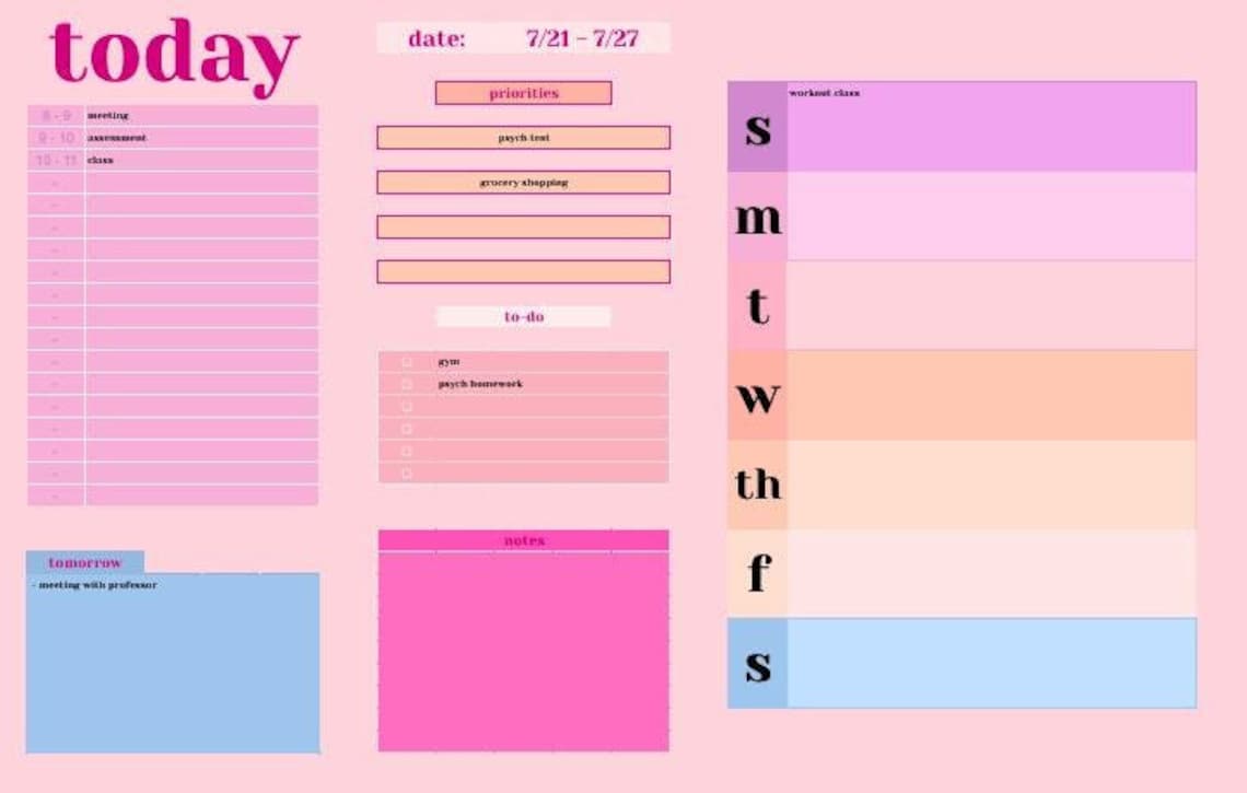 Funky Pink 2024-2025 Calendar and Weekly Planner - Etsy