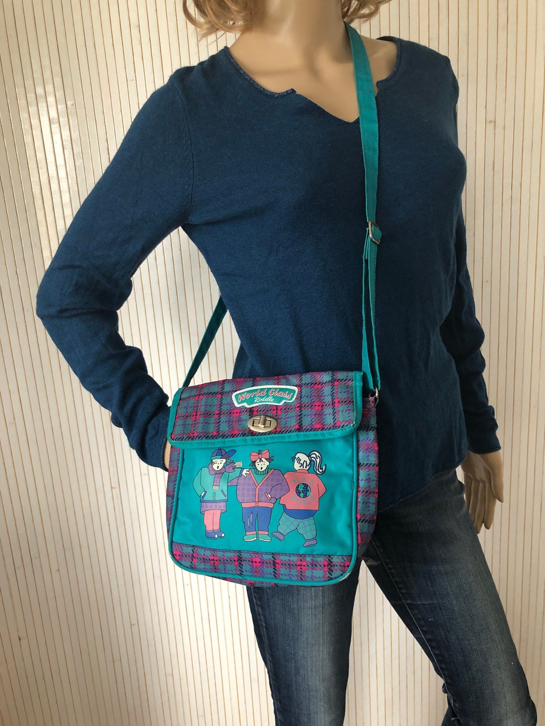 Children's Shoulder Bag 80s Vintage Colorful Teenager Nylon Canvas ...