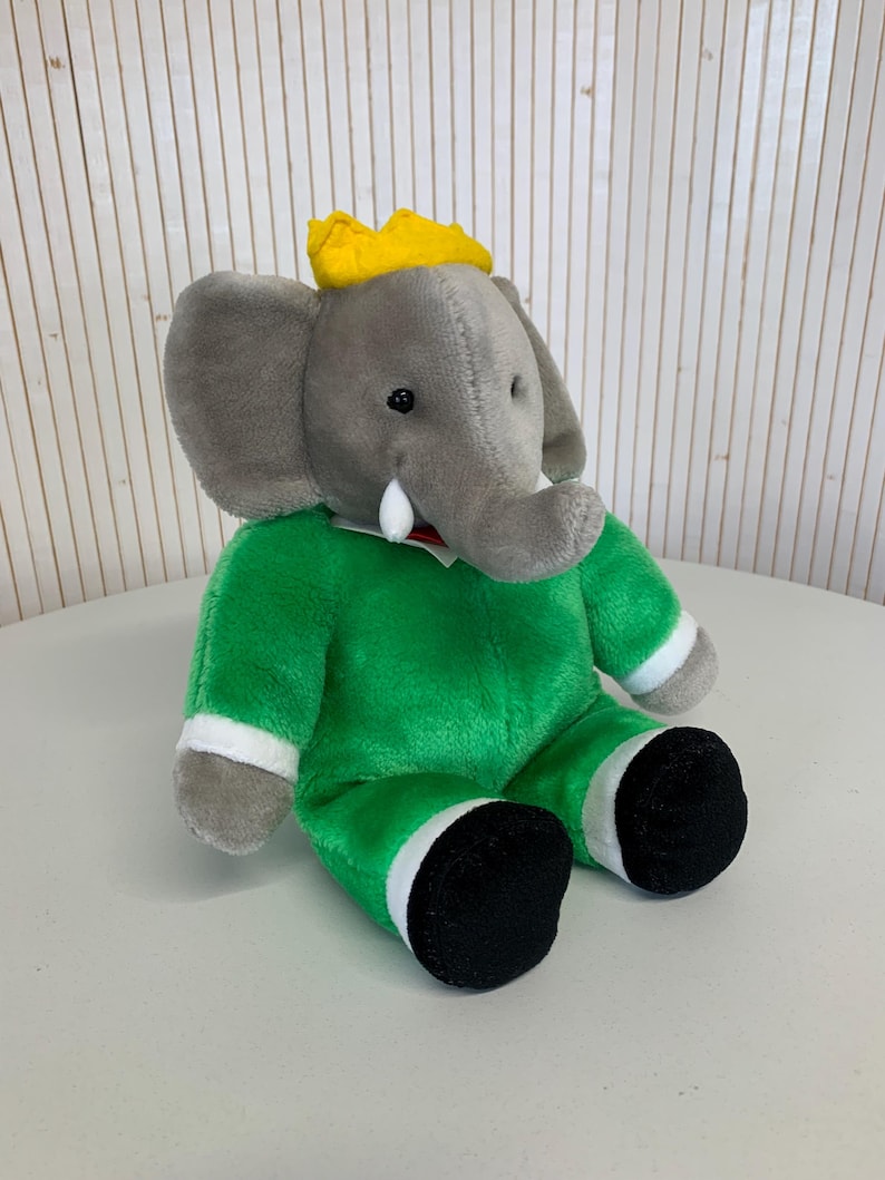 Vintage Babar the Elephant Plush Toy, Babar Collection, Green Costume ...