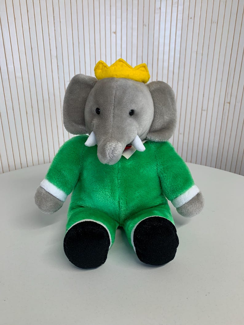 Vintage Babar the Elephant Plush Toy, Babar Collection, Green Costume ...