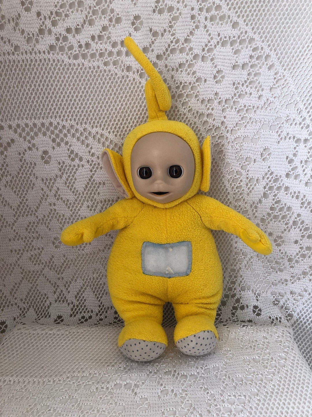 Vintage Yellow Teletubbies Plush Doll Smiling Laa-laa 1996 47cm Moving ...