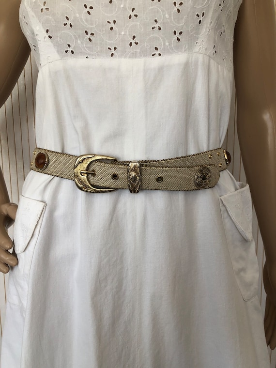 Vintage Decorated Belt Elite Fresno California Leathe… - Gem