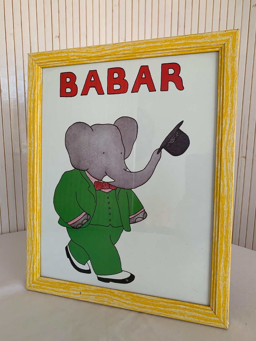 Babar With a Hat Vintage Decorative Frame Babar the Elephant Childhood ...