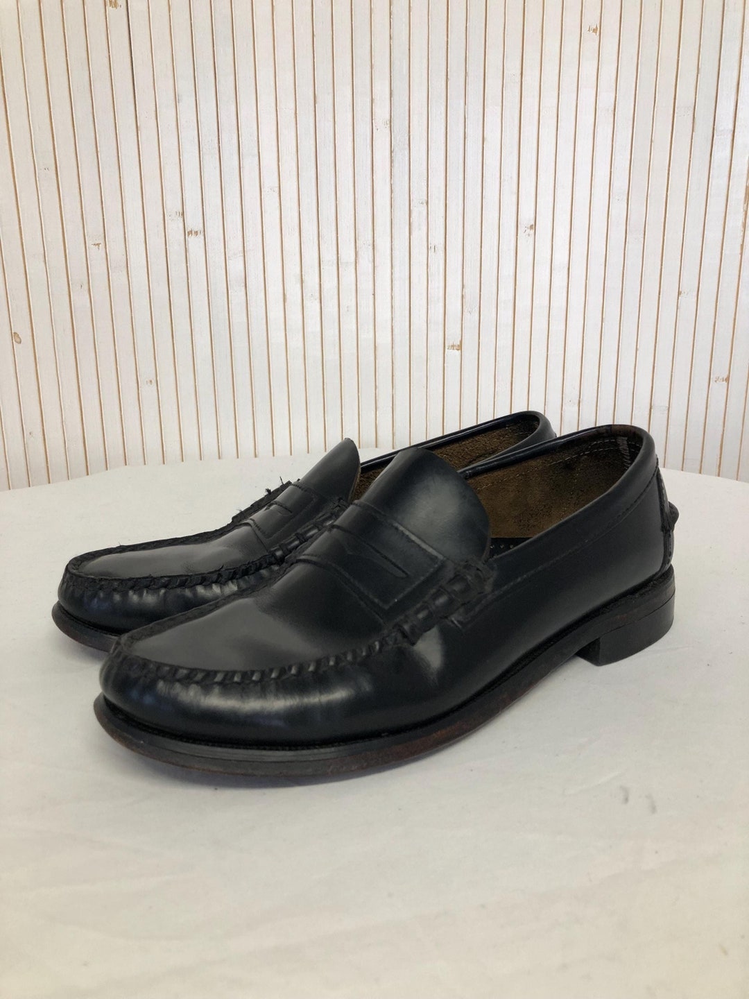 Sebago Vintage Men's Moccasins Shoes Black Leather Shoes Size 40 ...