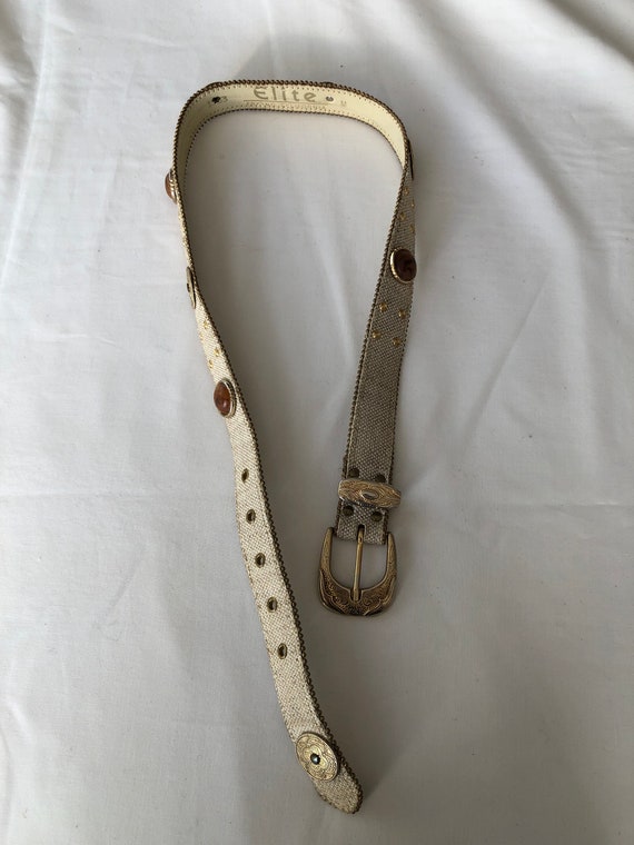 Vintage Decorated Belt Elite Fresno California Leathe… - Gem
