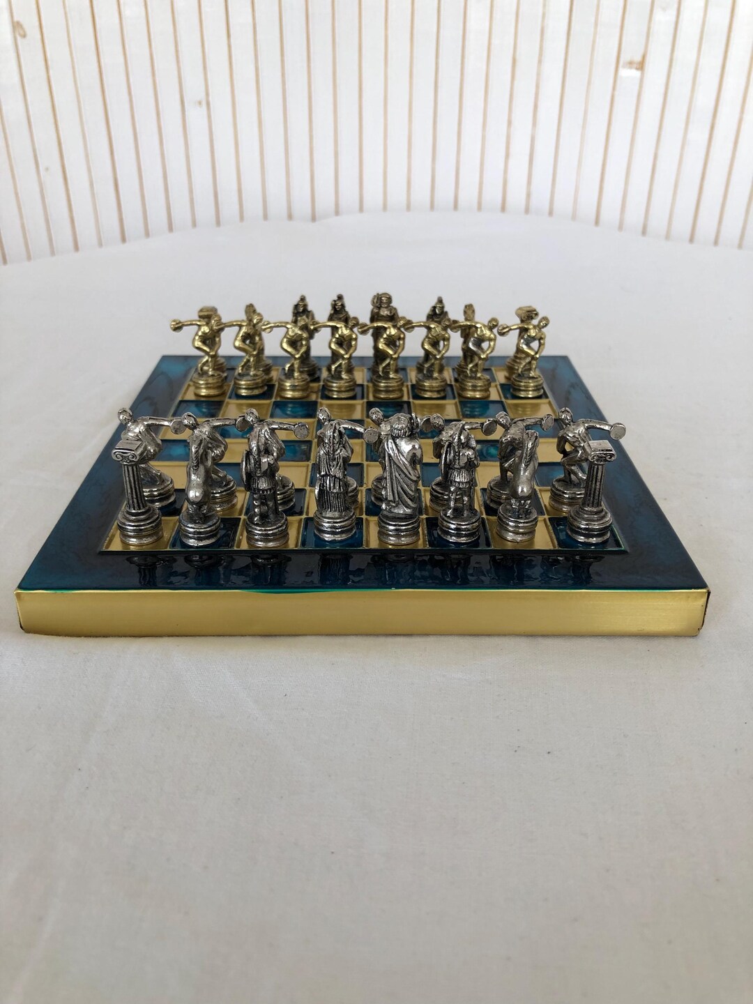 Miniature Chess Set Manopoulos Greek Mythology Vintage Small Chess ...