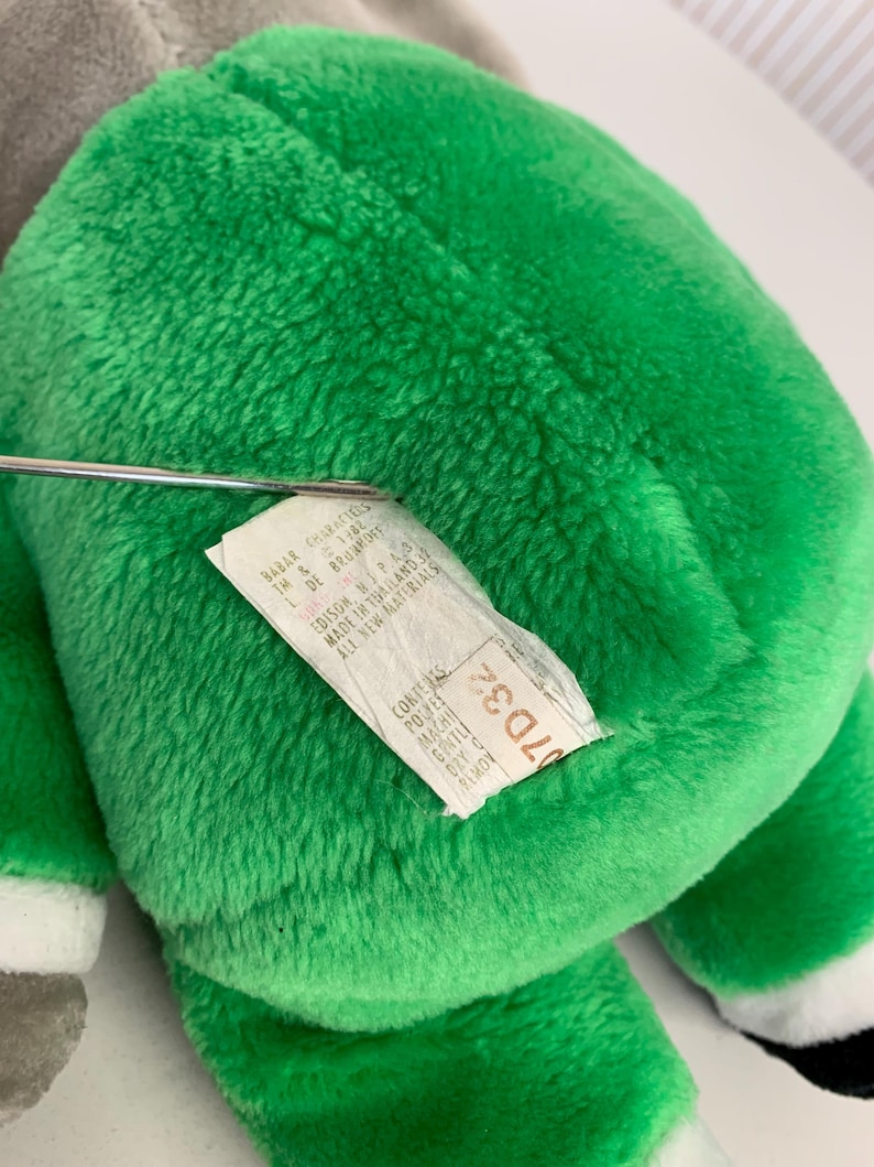 Vintage Babar the Elephant Plush Toy, Babar Collection, Green Costume ...
